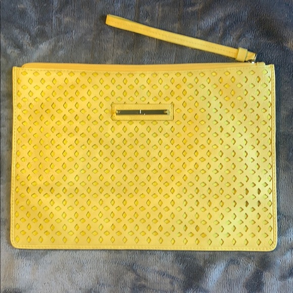 The Limited | Bags | The Limited Yellow Lasercut Design Clutch Perfect ...